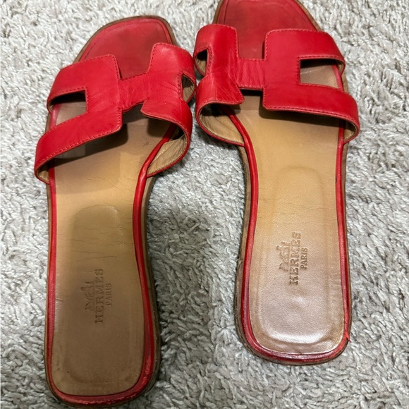 Hermes | Shoes | Hermes Red Womens Sandals | Poshmark